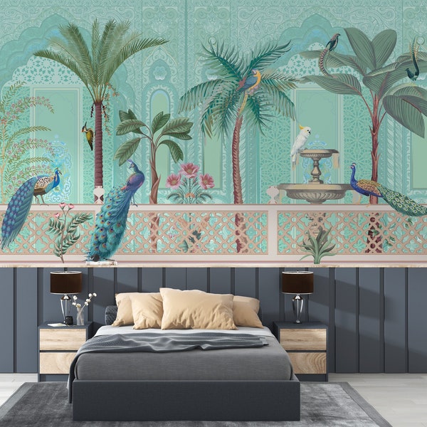 Peacock Wall Mural - Etsy