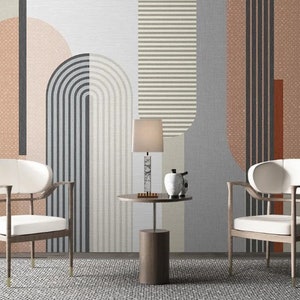 Soft Colored Geometric Shapes Peel and Stick Wallpaper / Geometric ...