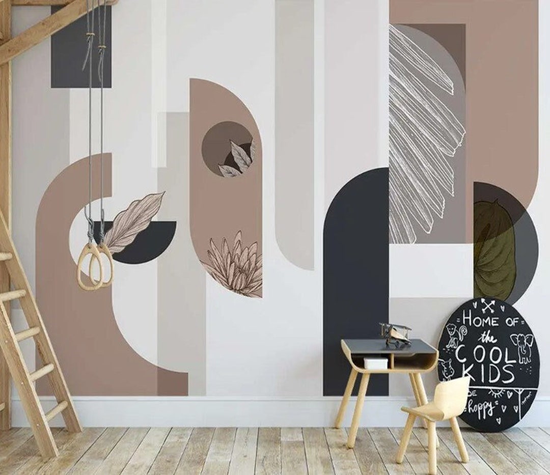 Geometric Arch Wallpaper Abstraf Wall Mural Leaf Peel and Stick - Etsy
