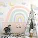 Rainbow Wallpaper Stripes Wall Mural Retro Wall Art Boho Peel and Stick ...