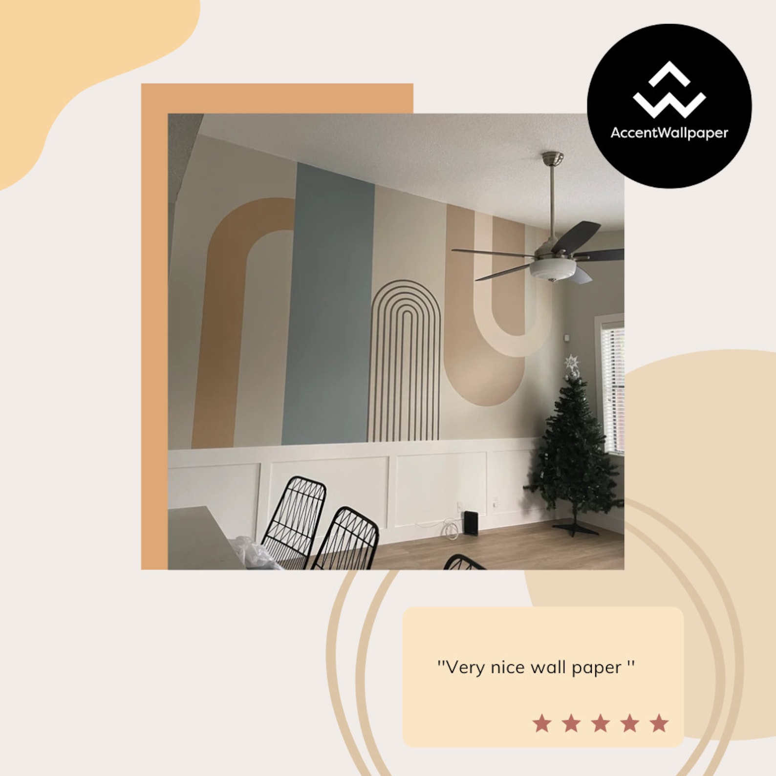 Abstract Wallpaper Arch Wall Mural Beige Peel and Stick - Etsy