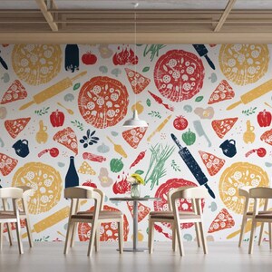 Food Wallpaper Pizza Wall Mural Kitchen Wall Decor Restauran Peel and ...