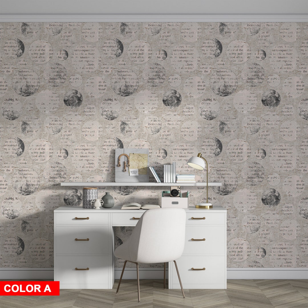 Vintage Newspaper Texture Wallpaper: Peel and Stick Wall Mural - Etsy