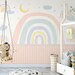 Rainbow Wallpaper Stripes Wall Mural Retro Wall Art Boho Peel and Stick ...