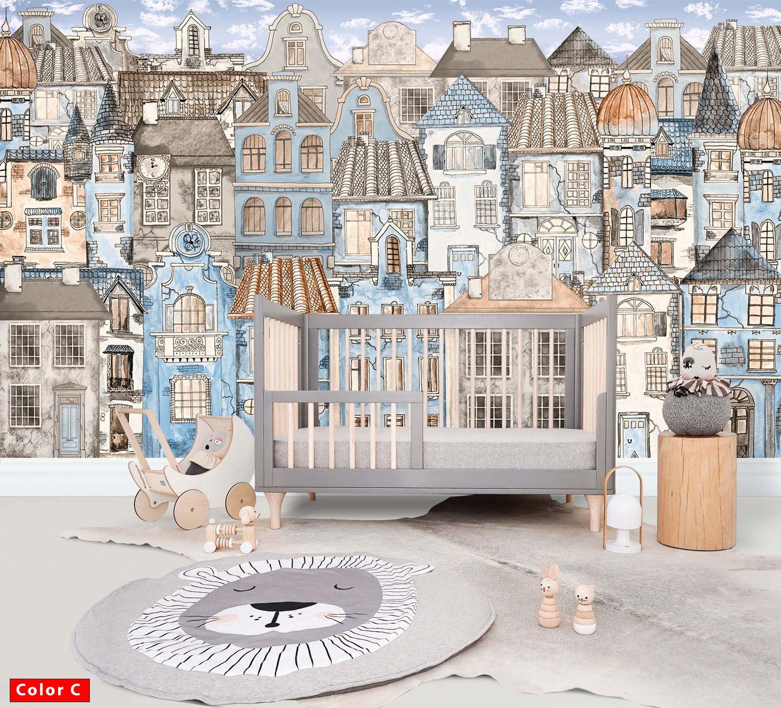 Cute House Wallpaper Peel and Stick Nursery Wall Mural - Etsy