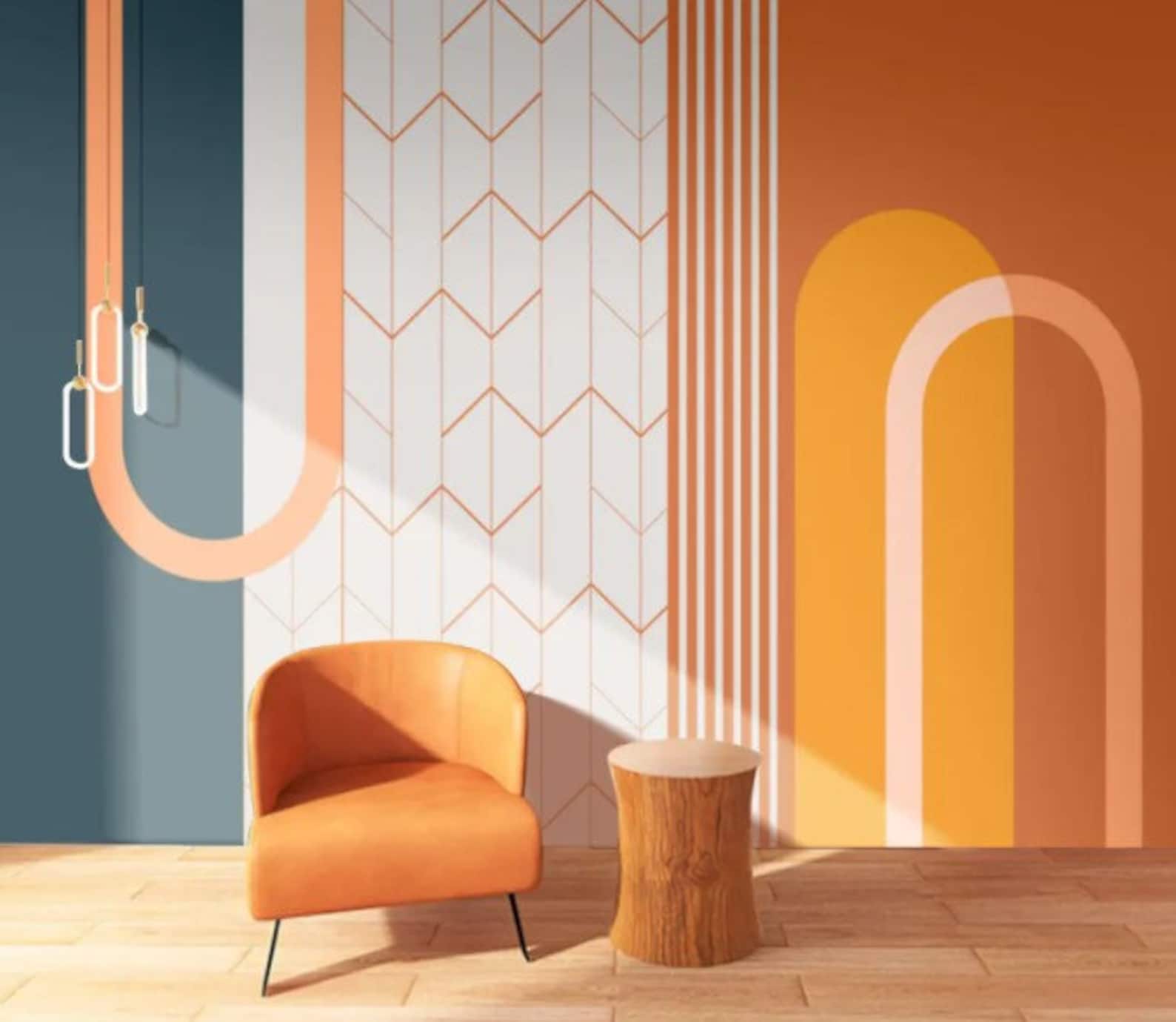 Shapes Wallpaper Arch Wall Mural Removable Peel and Stick - Etsy