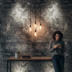 Graffiti Wallpaper Urban Peel and Stick Industrial Wall Decor - Etsy