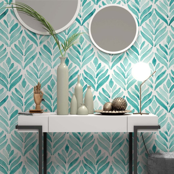 Turquoise Wallpaper - Etsy