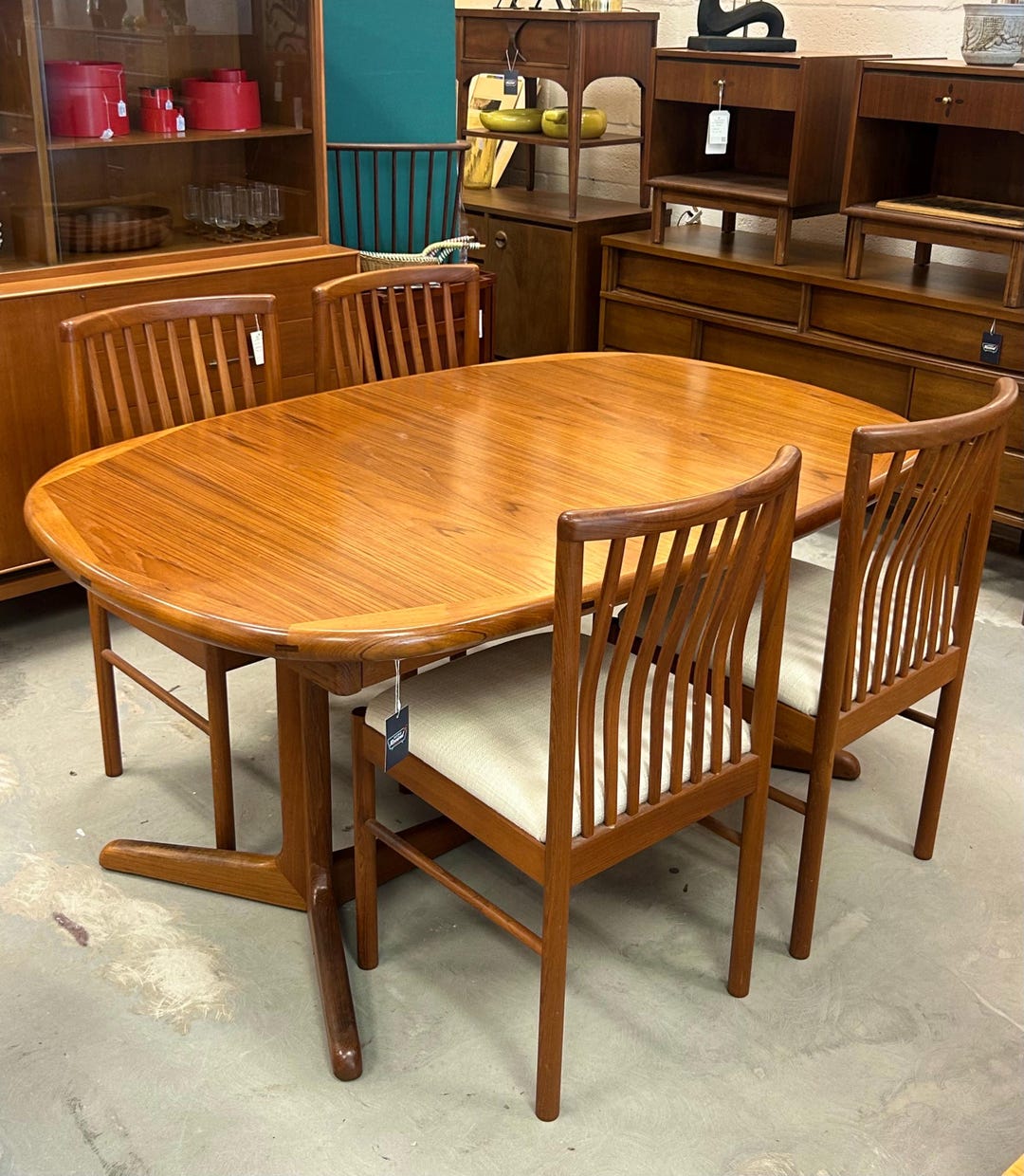 Benny Linden Teak Dining Table - 4 Chairs - 2 Leaves - Etsy