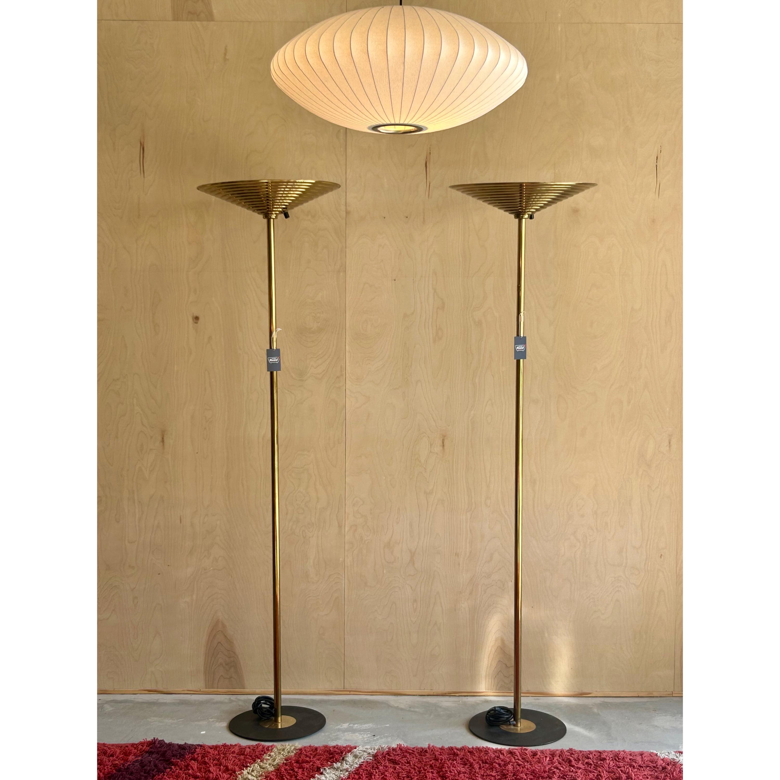 Vintage Postmodern Brass Torchiere Floor Lamps, 1980 - ONLY ONE ...