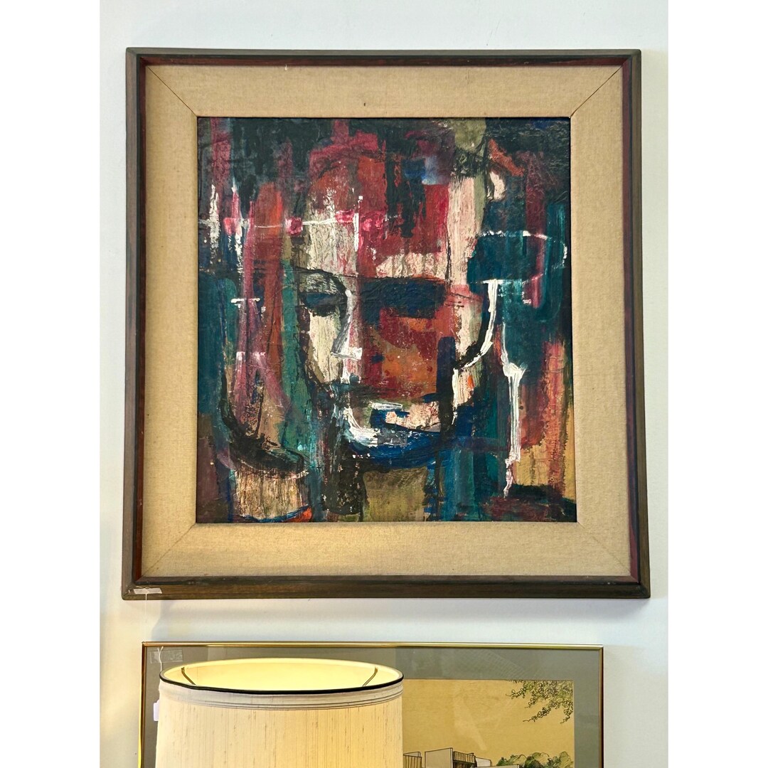 Unique Wood Framed Burlap Painting Art Piece - Etsy