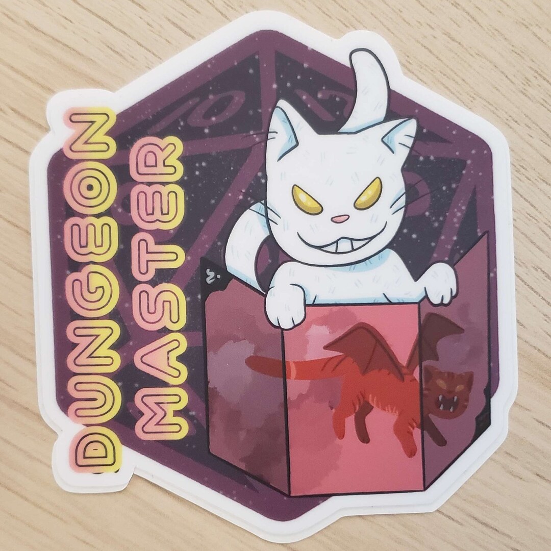 DM Dungeons and Dragons Cat Sticker - Etsy