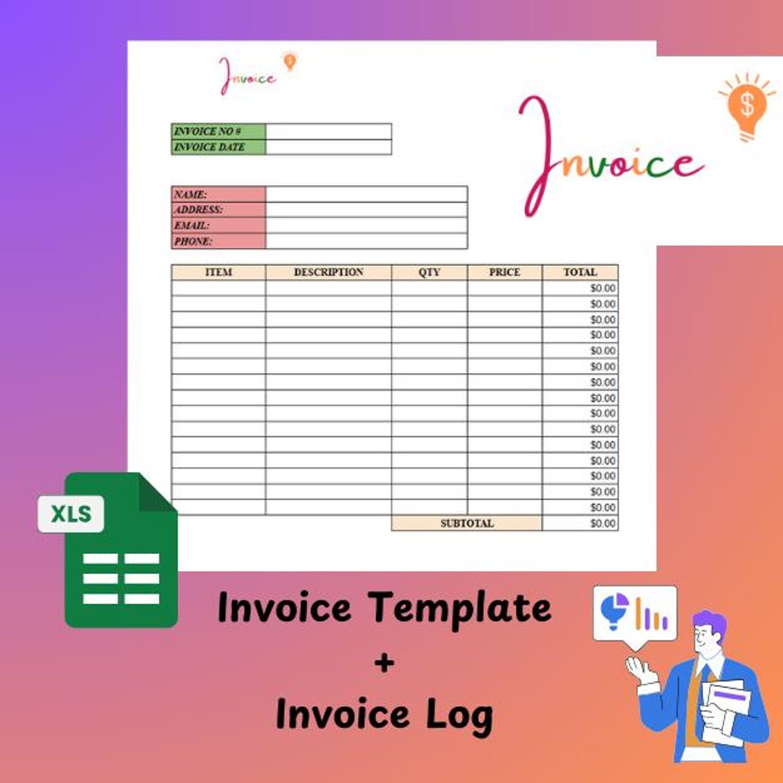 Invoice Tracker Spreadsheet | Google Sheets Template for Small Business ...