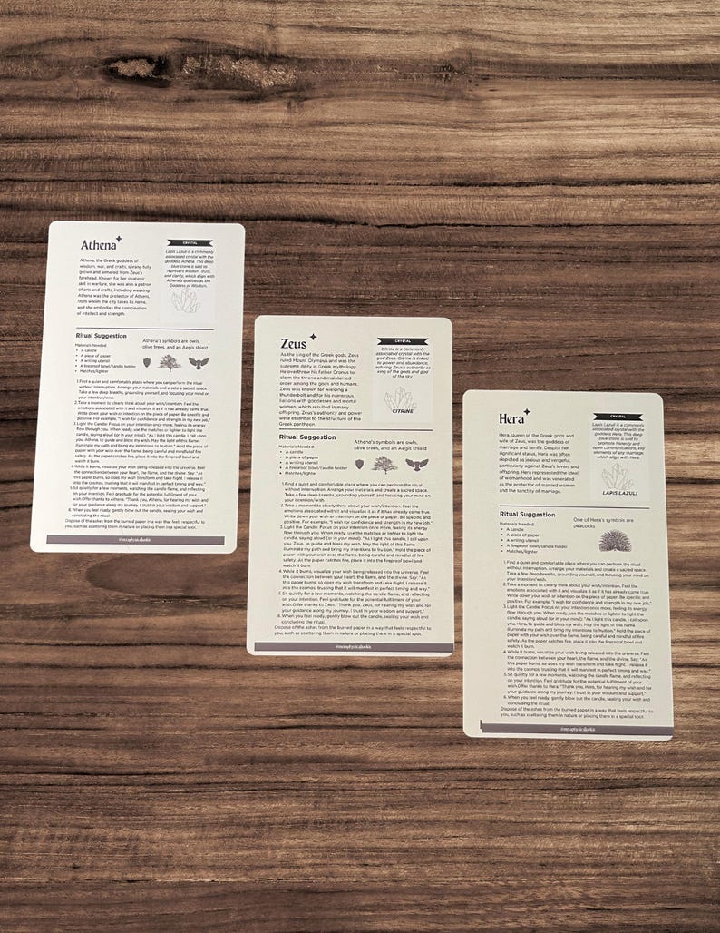 Greek Pantheon Deity Cards | Divine Inspiration & Mythology Learning ...