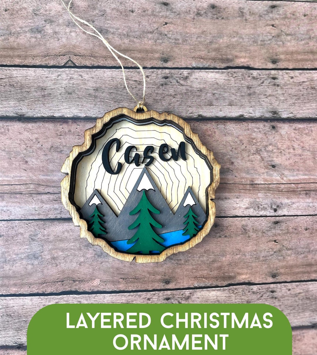 Layered Wood Slice Ornament SVG - Etsy