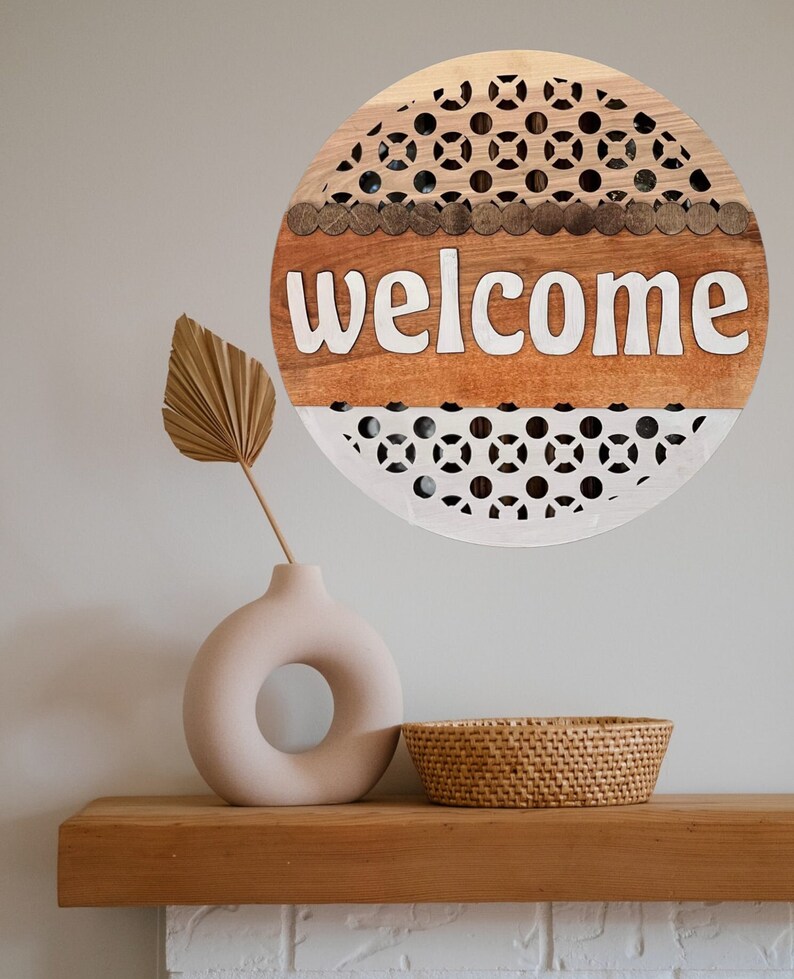Rattan Welcome Round Svg Set - Etsy UK
