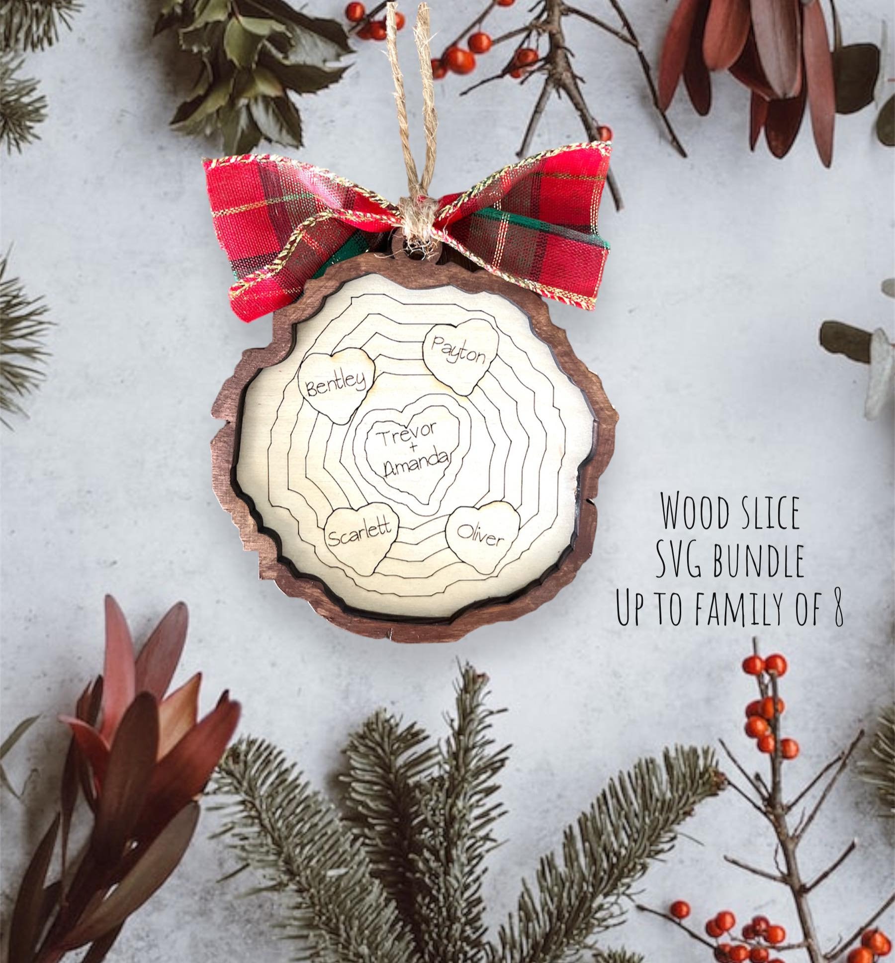 Wood Slice Ornament DIGITAL SVG - Etsy