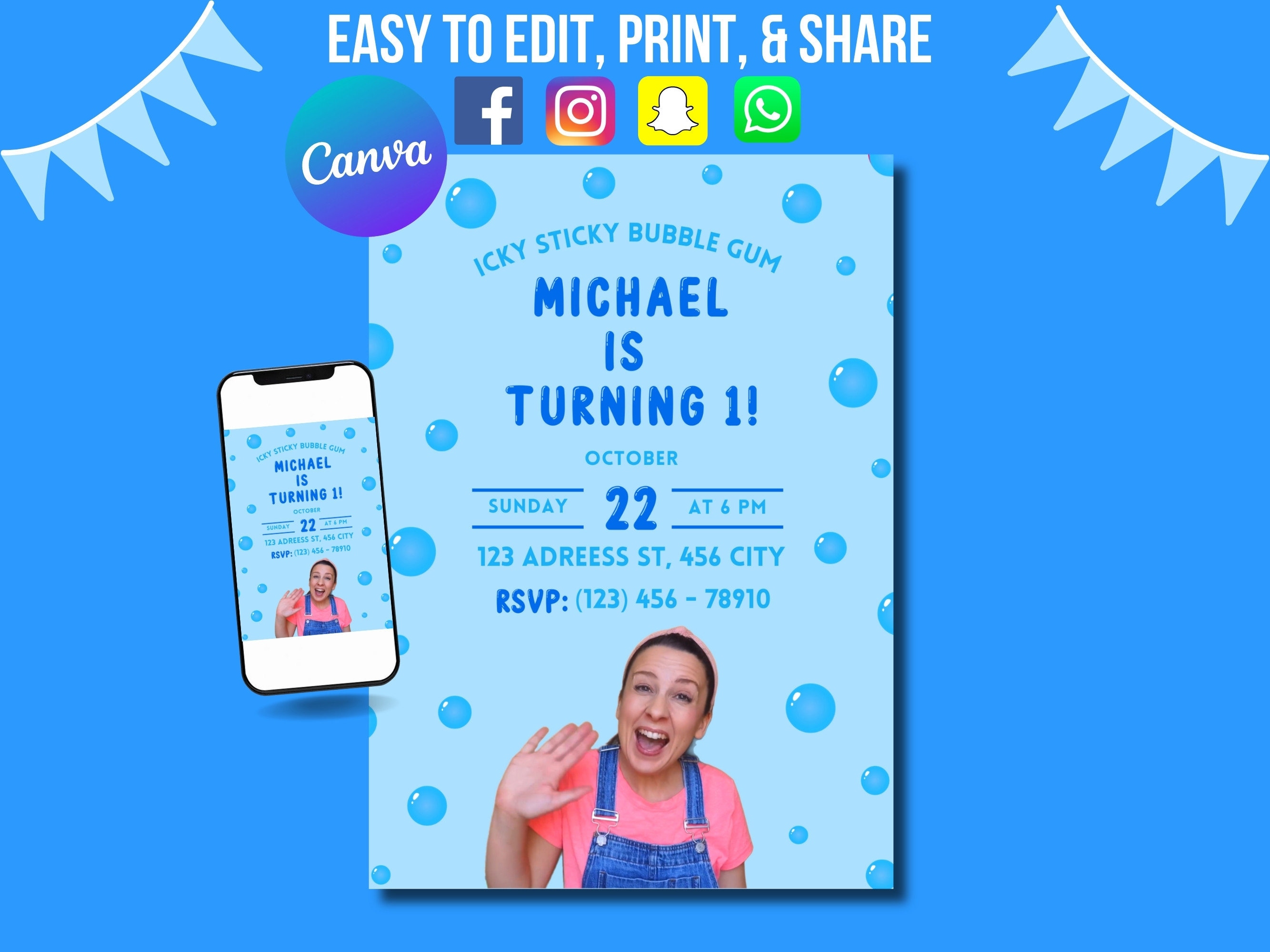 Ms. Rachel Invitation, Ms. Rachel Birthday Invite, Ms Rachel Invitation ...