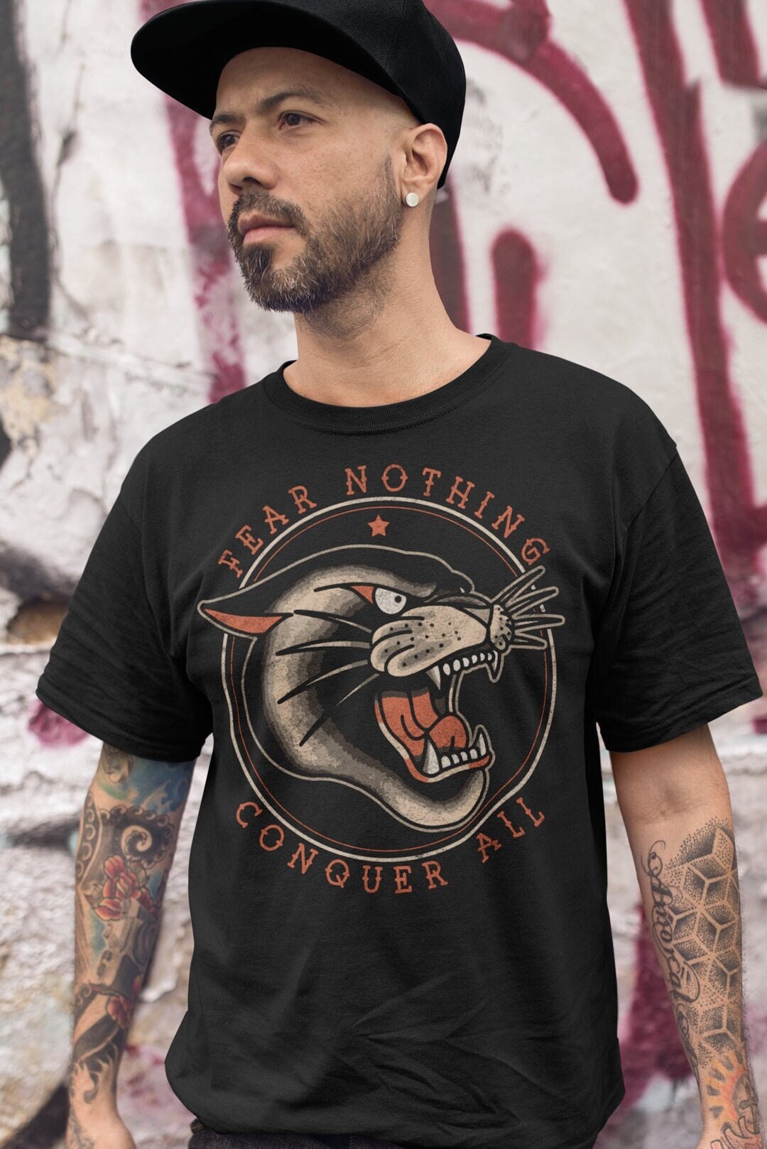 Fear Nothing, Conquer All, Old School Panther, Big Cat Tattoo Design ...