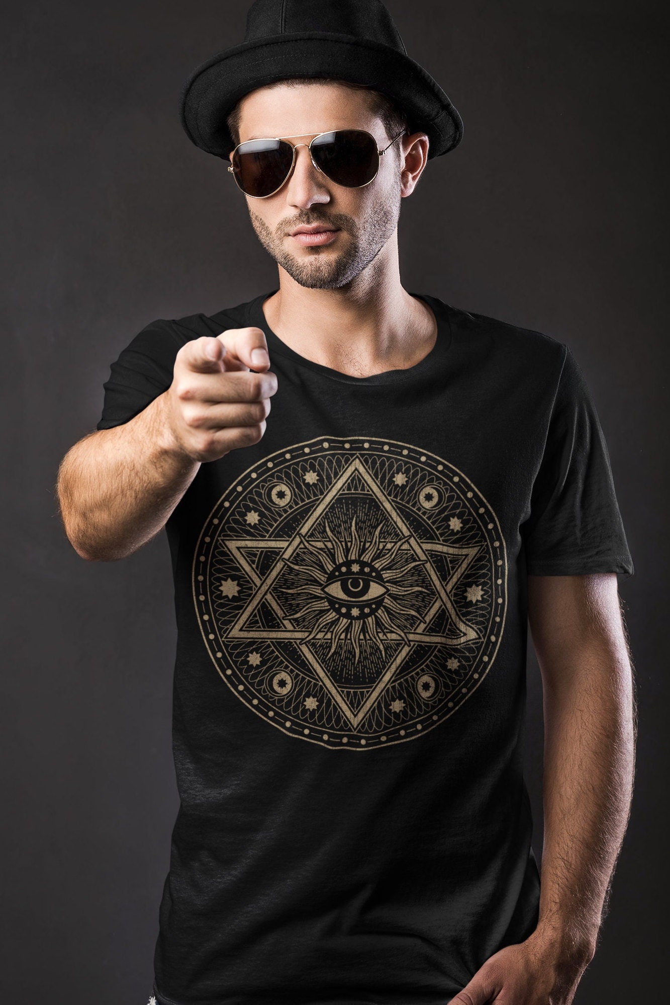 Occult Ritual Circle the Magic Eye Pentagram Alchemy - Etsy