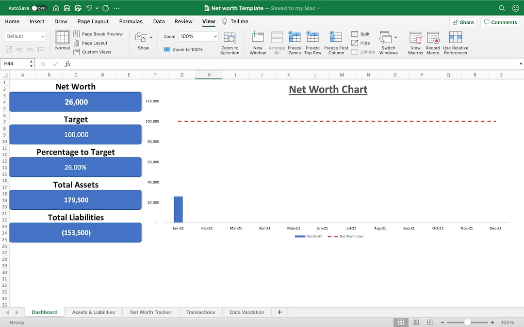 Net Worth Template - Etsy