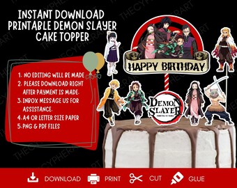 Demon Slayer Cake | Etsy