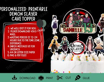 Demon Slayer Cake | Etsy