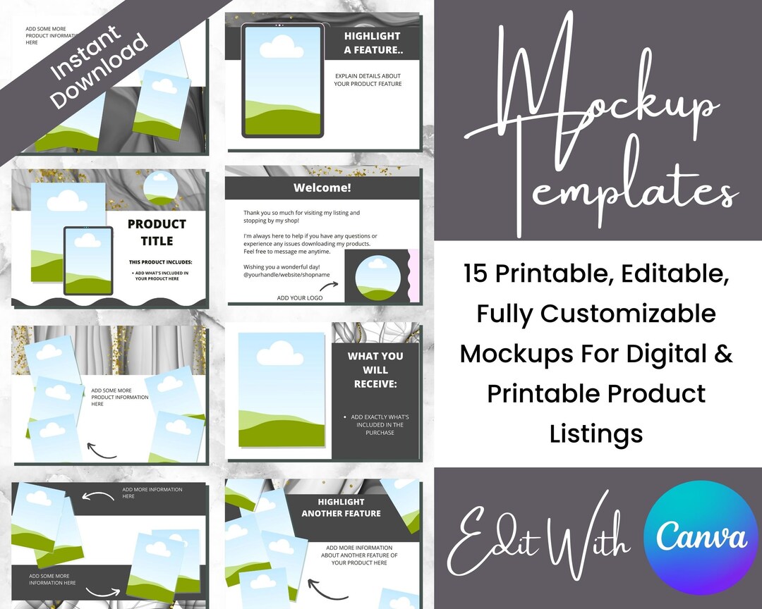 15 Store Templates for Printables, Canva Mockups for Digital and ...