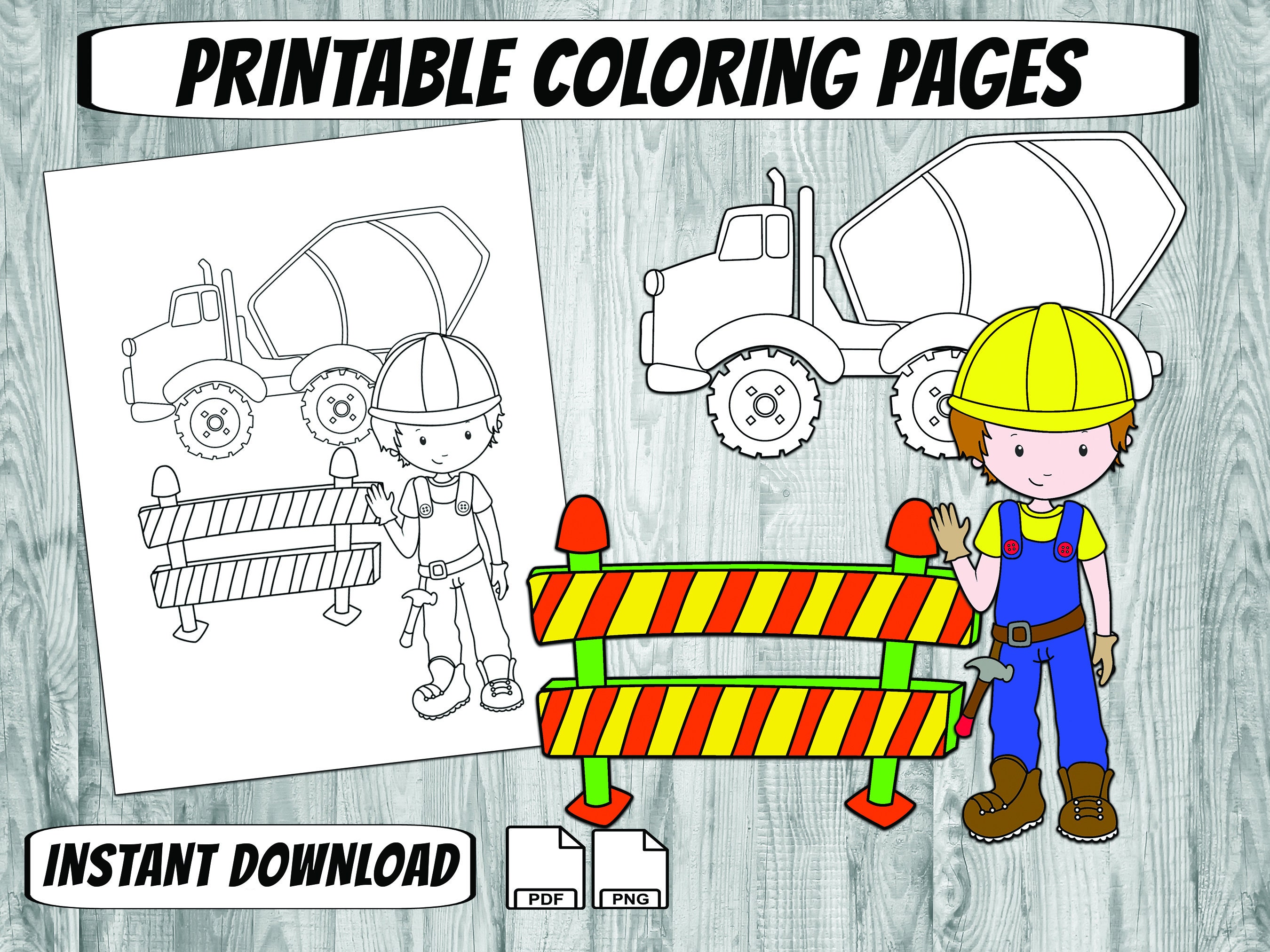 20 Easy Construction and Transportation Coloring Pages for Preschoolers ...