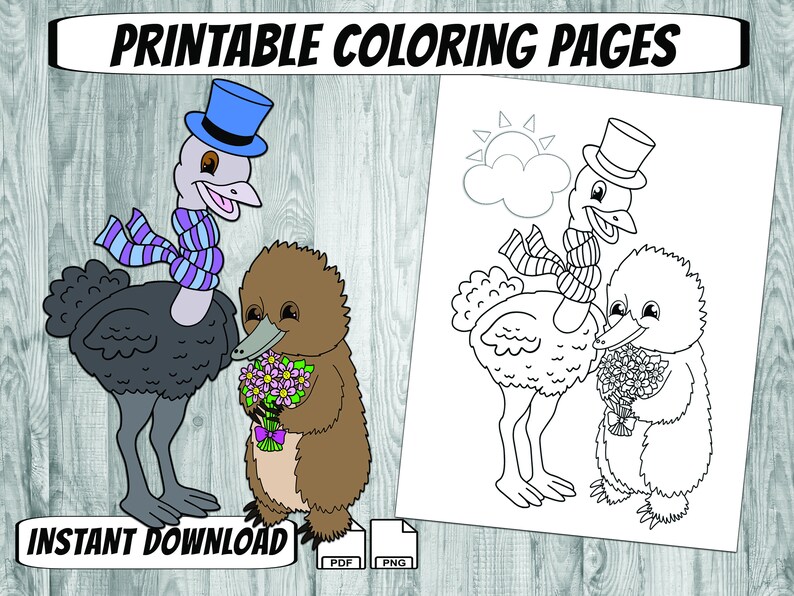 20 Australian Animals Coloring Pages - Volume 2 - Hand Drawn - Coloring ...