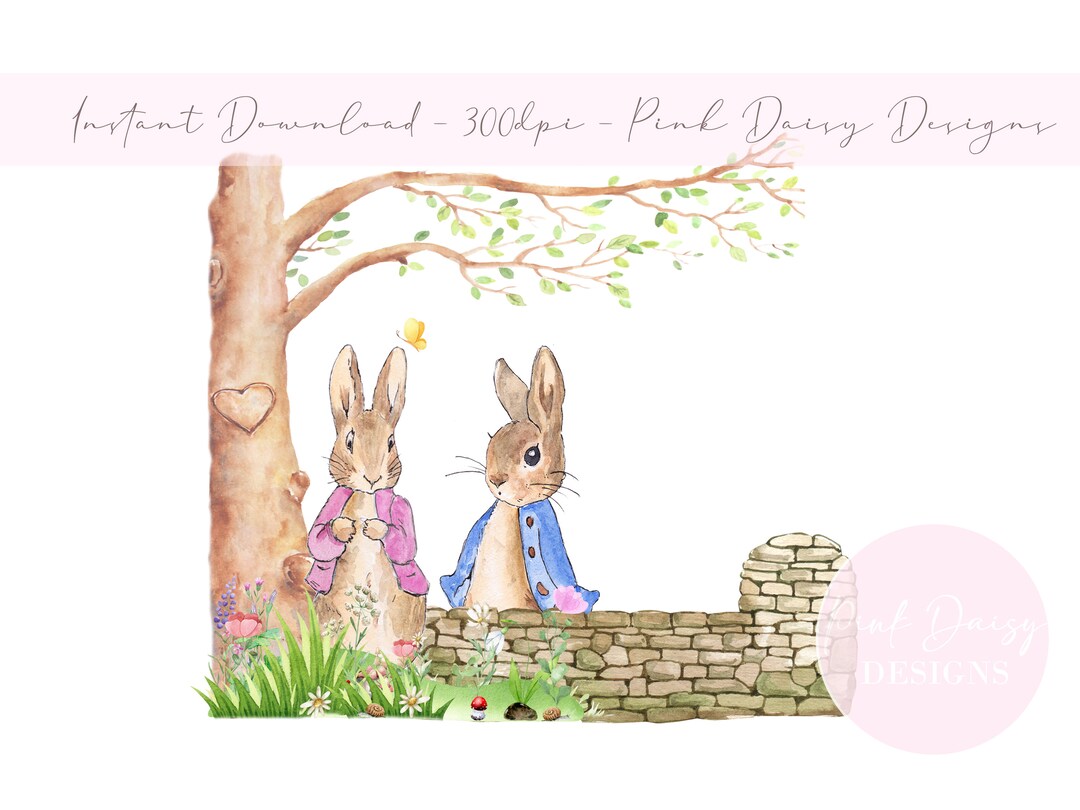 Flopsy Bunny and Peter Rabbit Meadow Design Spring Flower Meadow ...