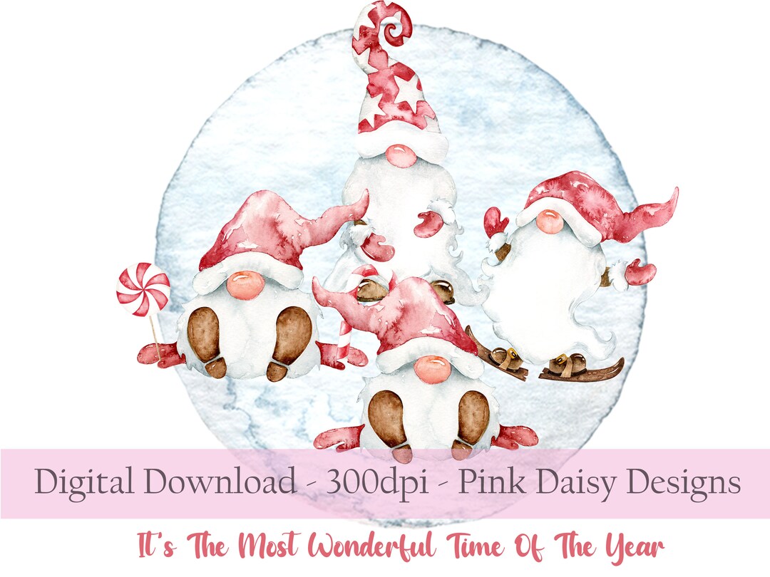 Red Christmas Gnomes PNG, Christmas Clipart, Christmas Card PNG Design ...