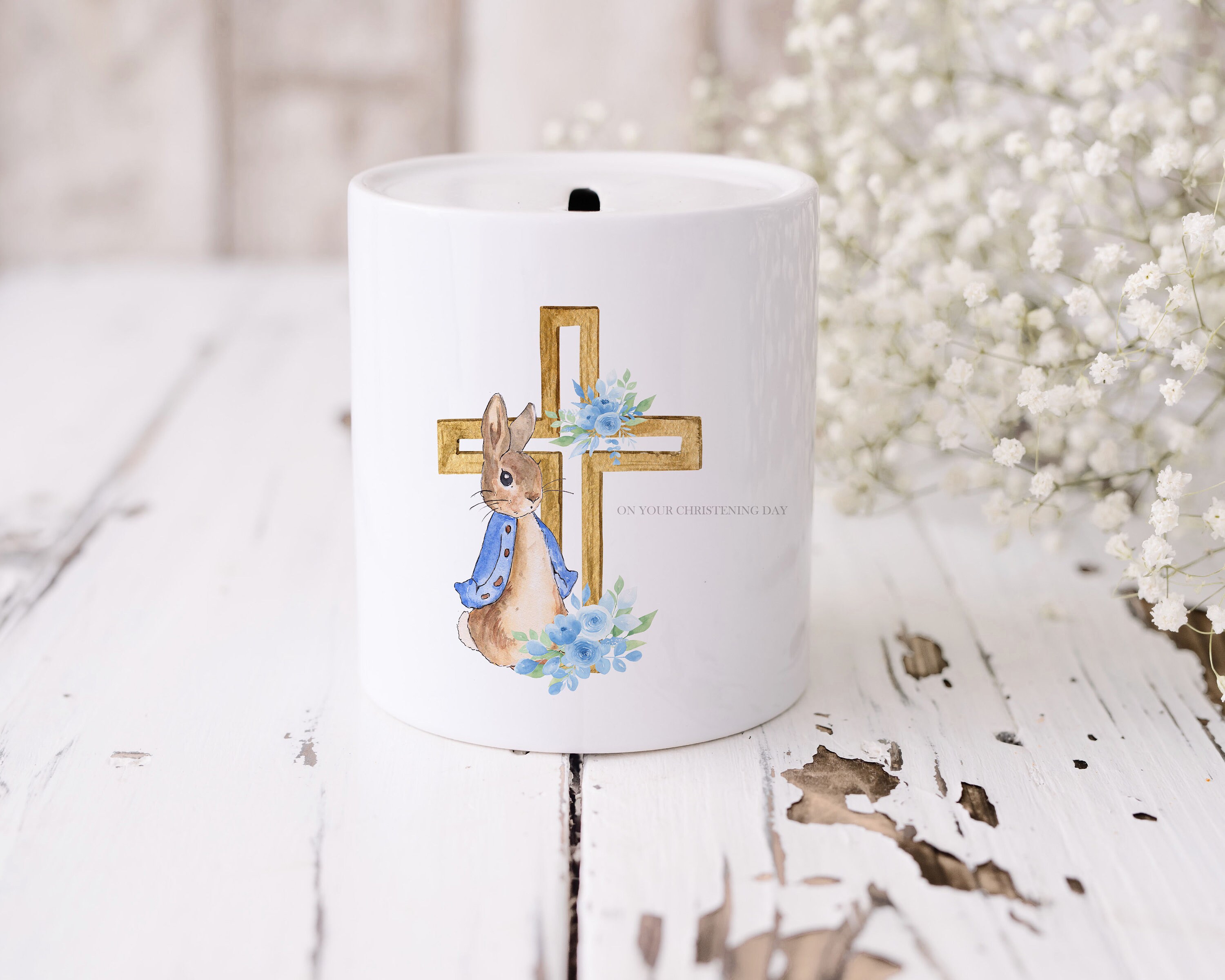 Peter Rabbit Christening Day Cross PNG Sublimation Design Instant ...