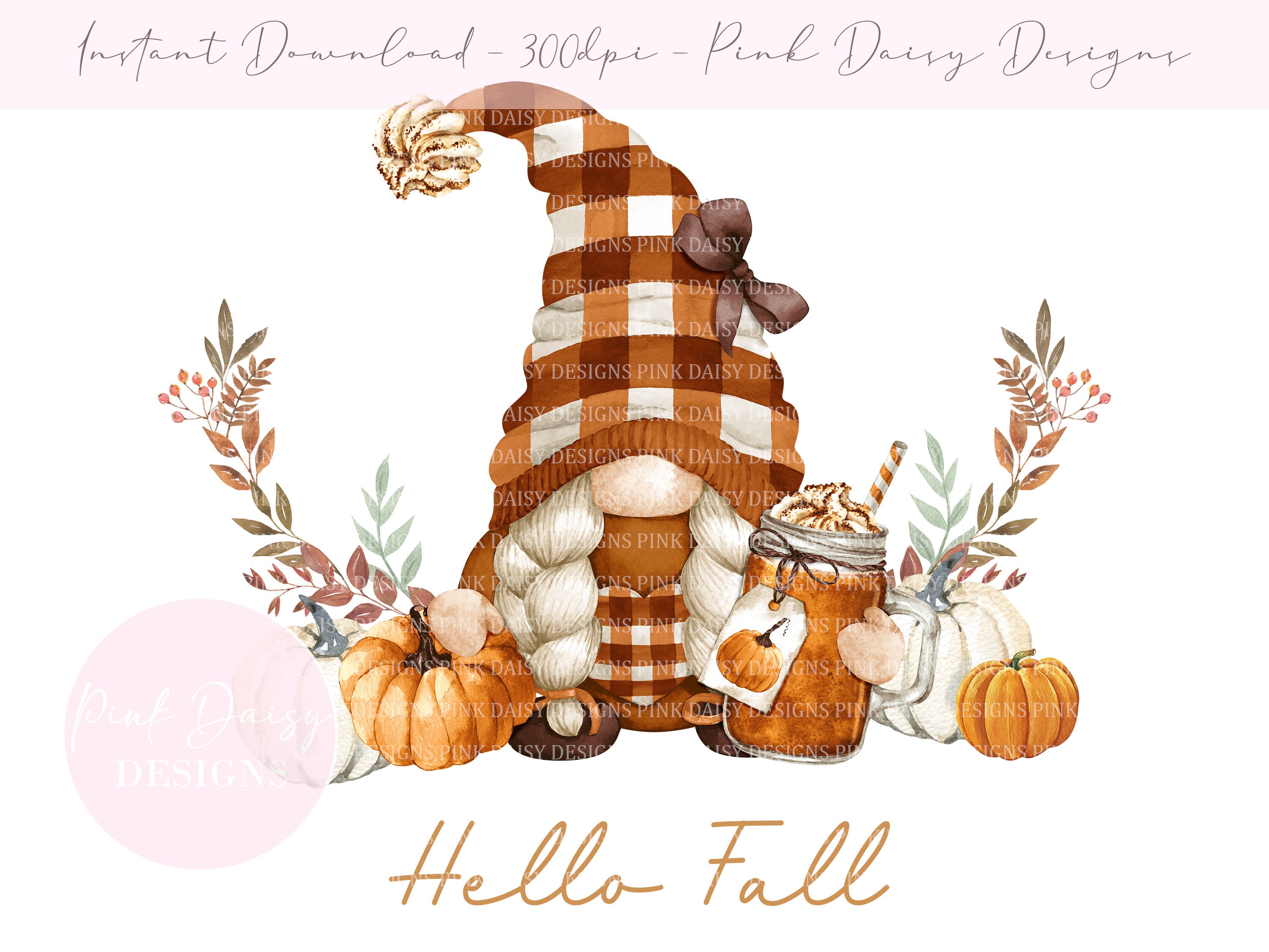 Fall Pumpkin Gnome PNG, Pumpkin Leaves Gnome Clipart, Autumn Card PNG ...