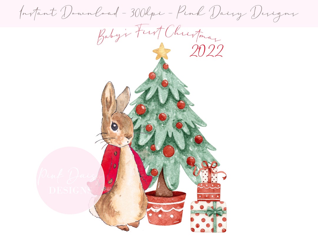 Red 1st Christmas Peter Rabbit PNG Christmas Clipart - Etsy