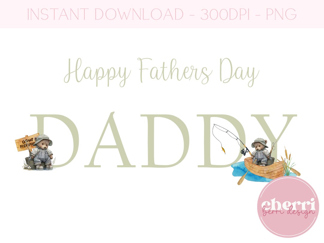 Father's Day Daddy Fishing Clipart, Gone Fishing, First 1st Fathers Day ...