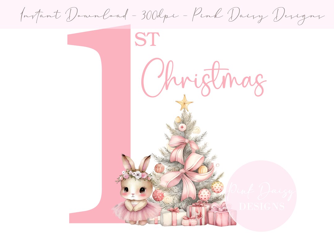First 1st Christmas Tree, Bunny PNG, Christmas Clipart, Christmas Card ...