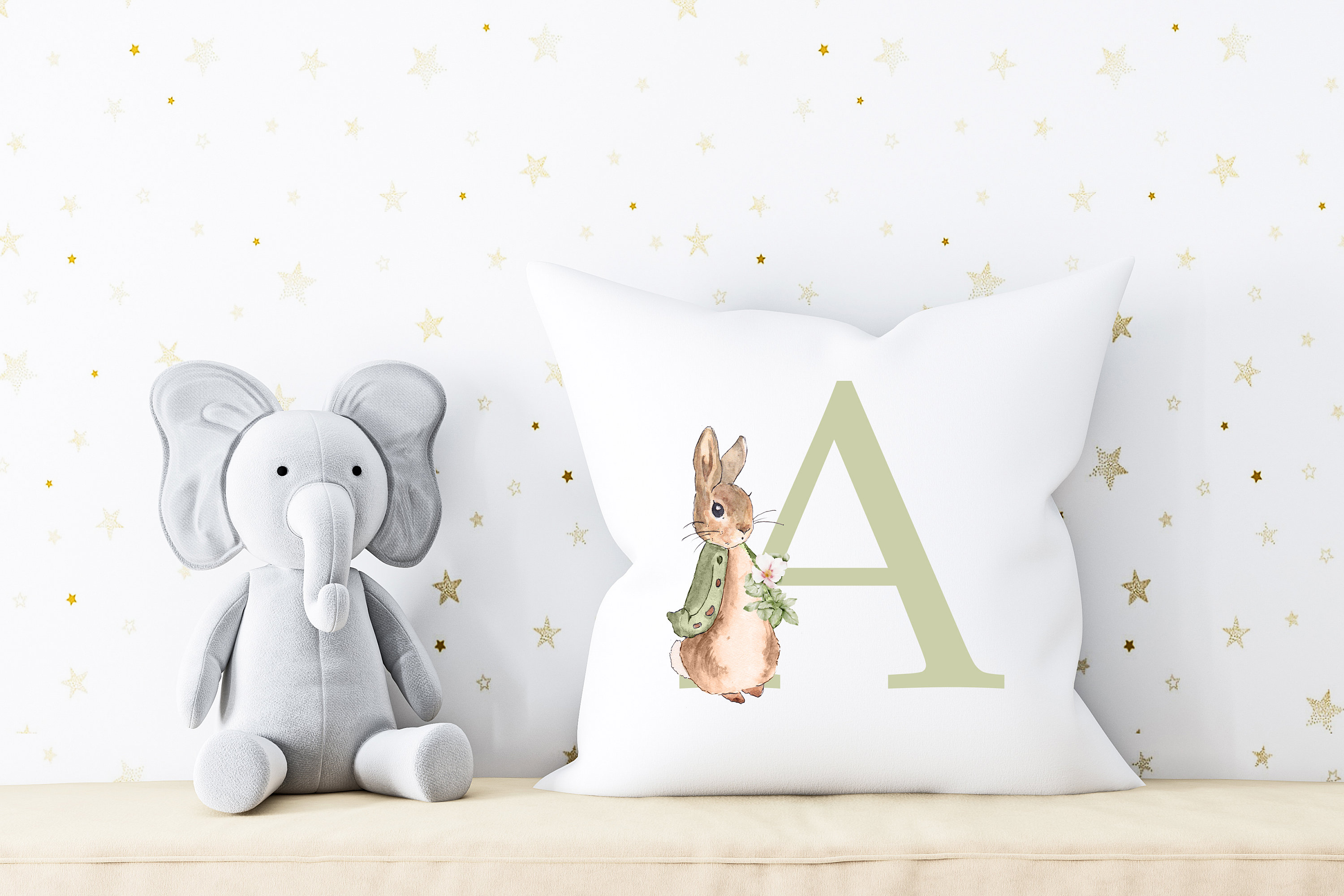 Peter Rabbit Green Floral Alphabet PNG, Peter Rabbit 26 Individual ...