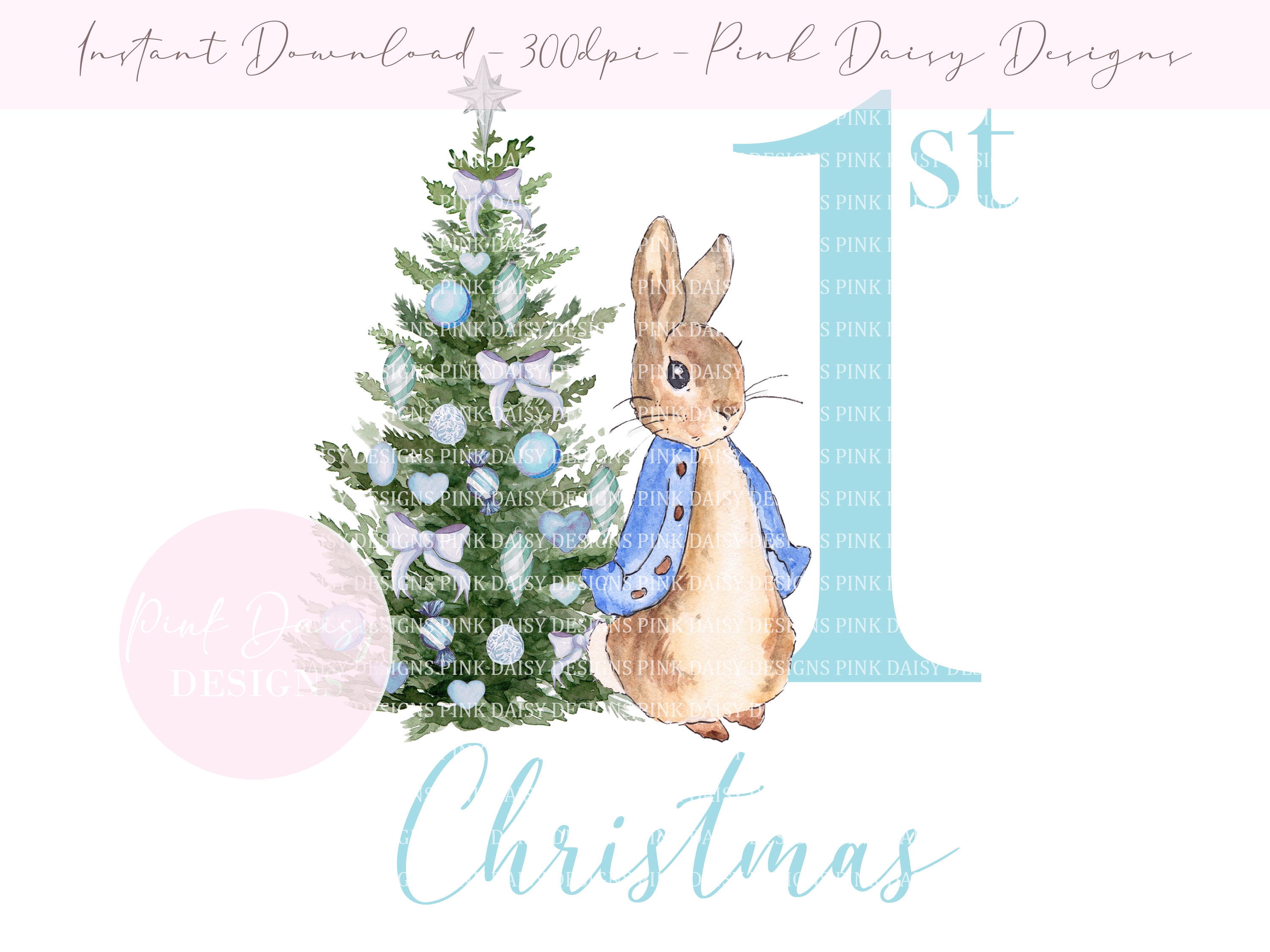 Peter Rabbit 1st Christmas PNG, Christmas Clipart, Christmas Card PNG ...