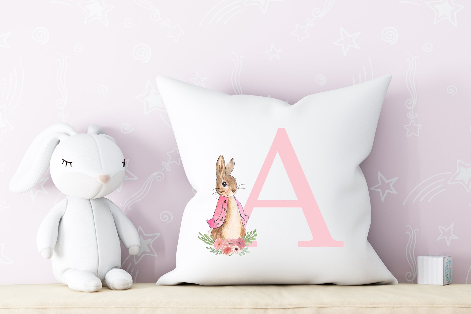 Flopsy Bunny Pink Floral Alphabet PNG, Flopsy Rabbit 26 Individual ...