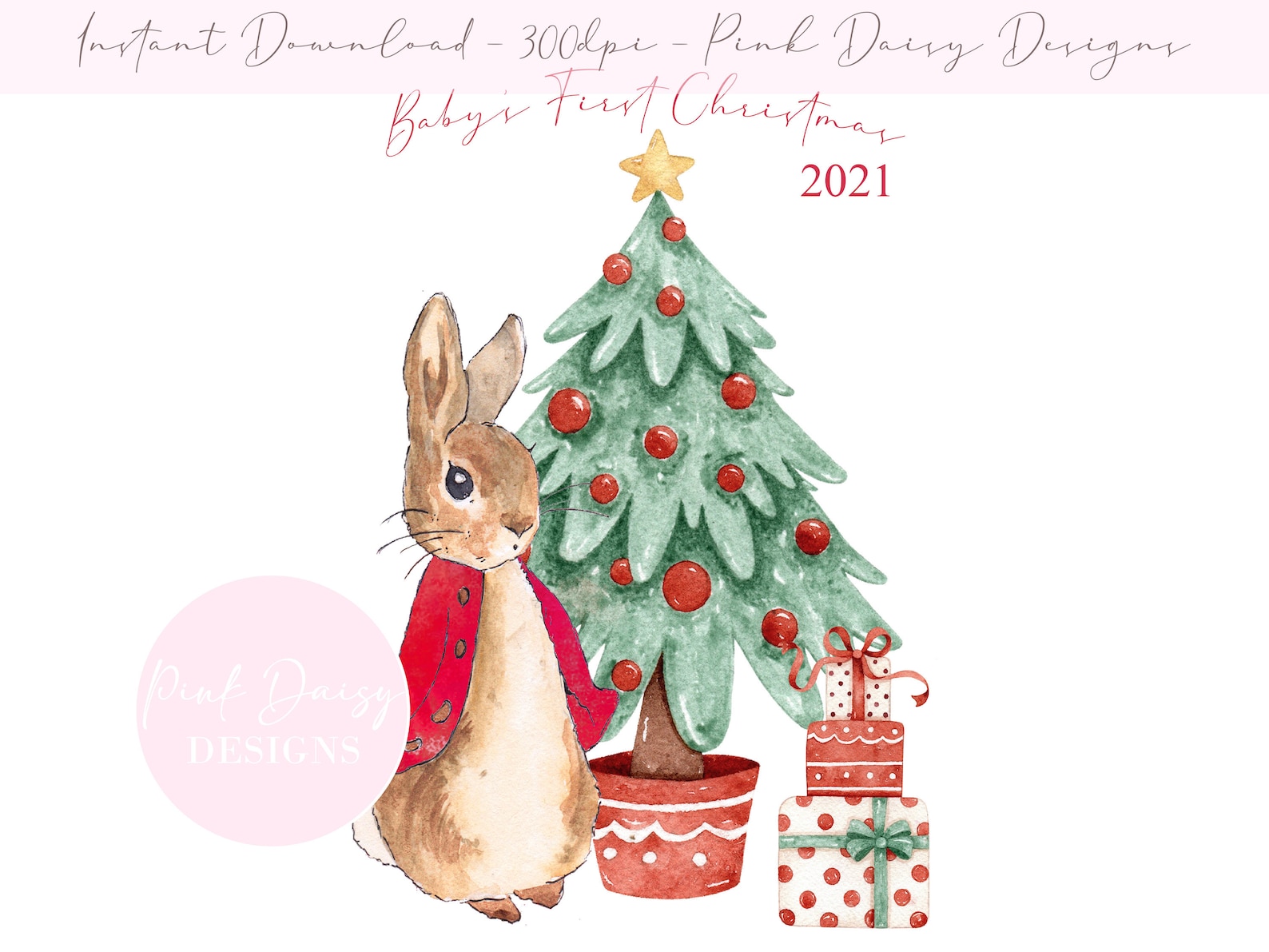 Red 1st Christmas Peter Rabbit PNG Christmas Clipart | Etsy