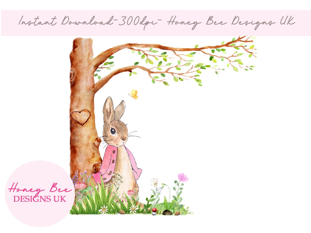 Flopsy Bunny Meadow Design - Spring Flower Meadow, Bunnies Sublimation ...