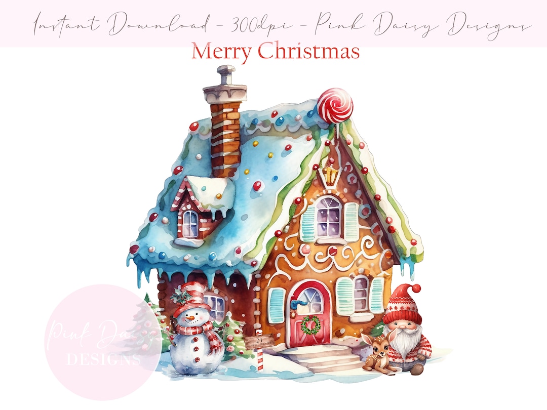 Gingerbread Santa House PNG, Christmas Clipart, Christmas Card PNG ...