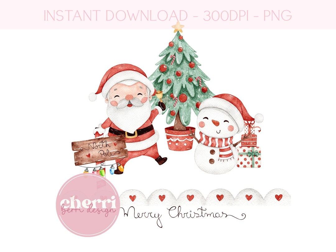 Christmas Santa Claus & Snowman PNG, North Pole Christmas Clipart ...