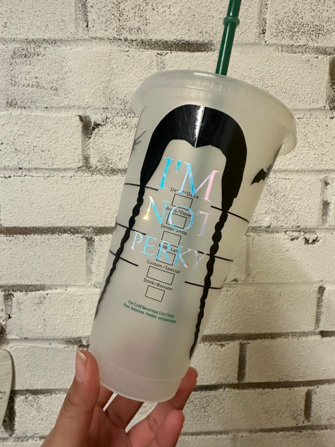 Wednesday Addams Insprired Design Reusable Personalised Starbucks Cold ...