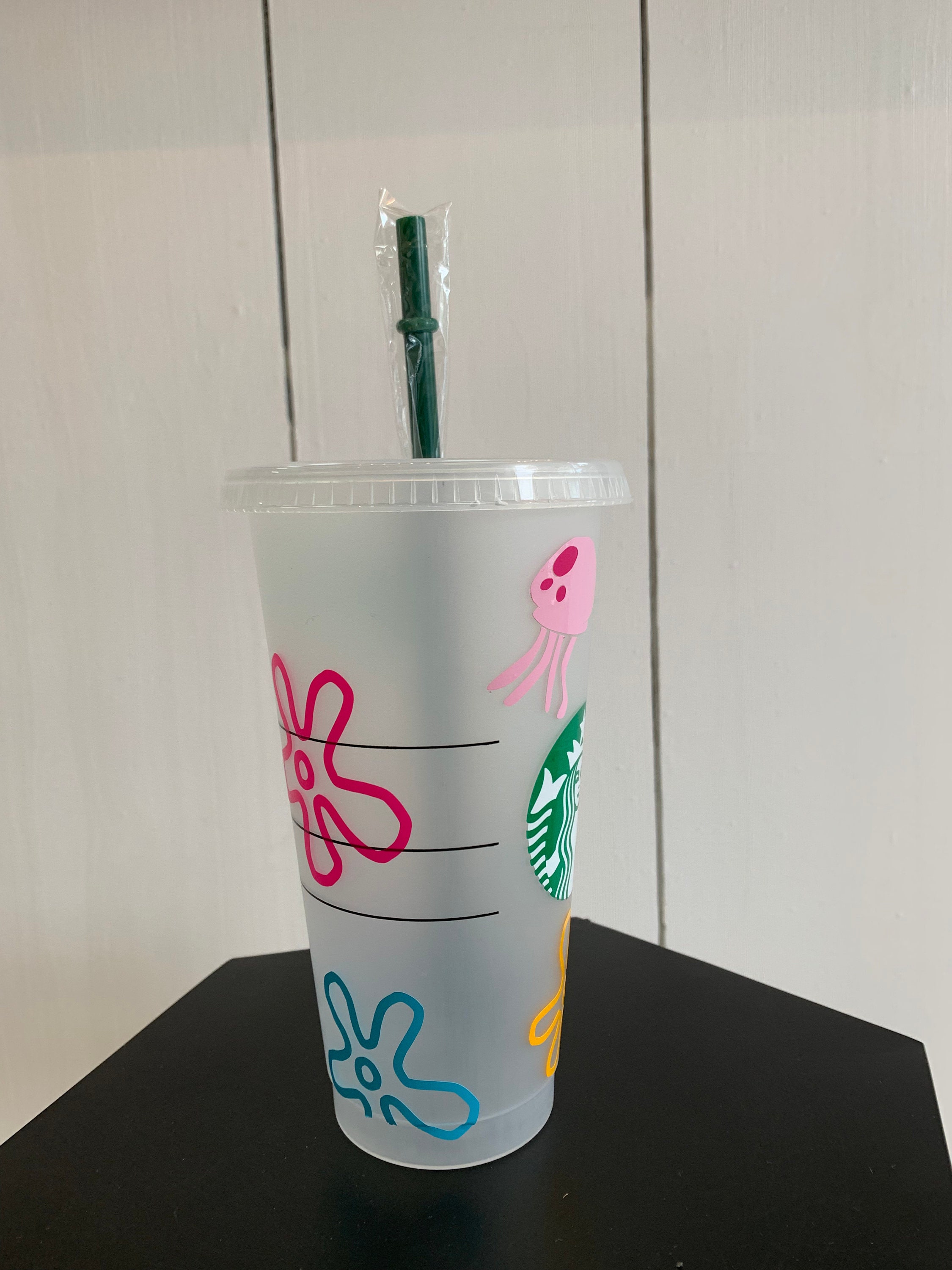 Spongebob Inspired Reusable Personalised Starbucks Cold Coffee - Etsy UK