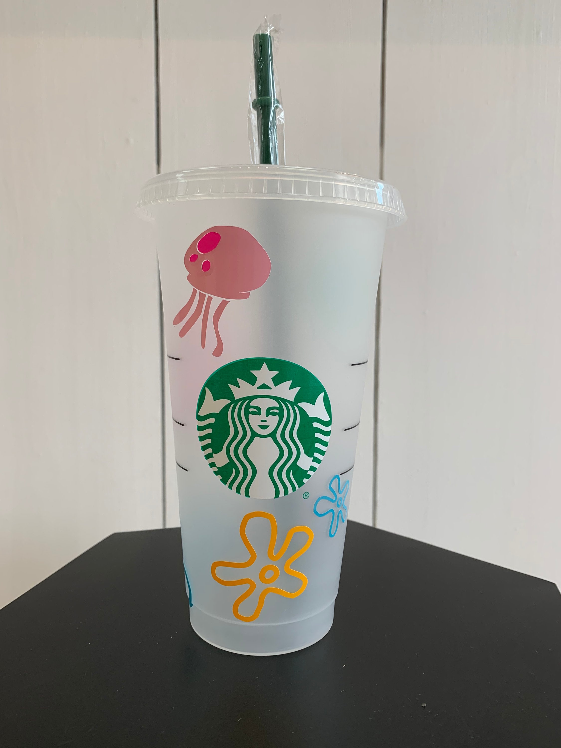 Spongebob Inspired Reusable Personalised Starbucks Cold Coffee | Etsy UK