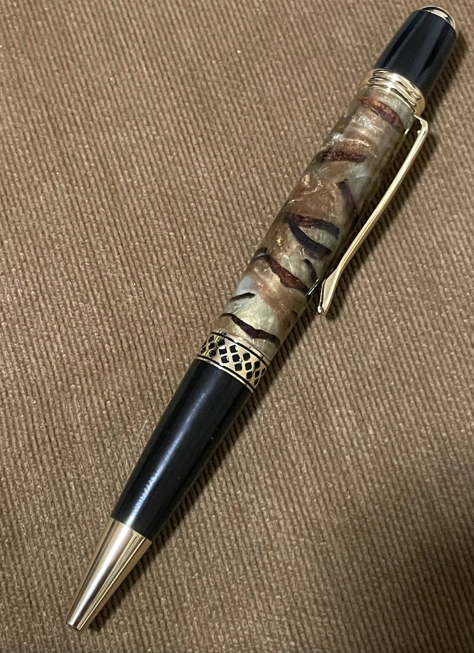 Custom Pine Cone and Resin Tiger Stripes mesa Ink Pen - Etsy