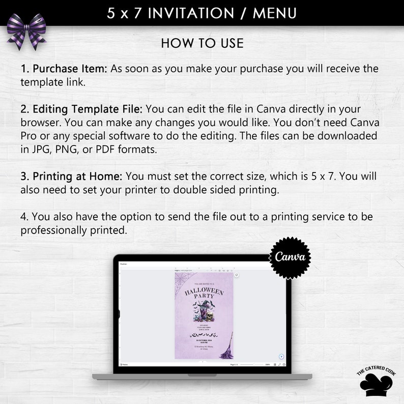 Editable Canva Halloween Witchy Invitation Menu Template, Printable ...