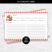 Cottagecore Berry Fairy Recipe Card / Printable Recipe Card / Digital ...